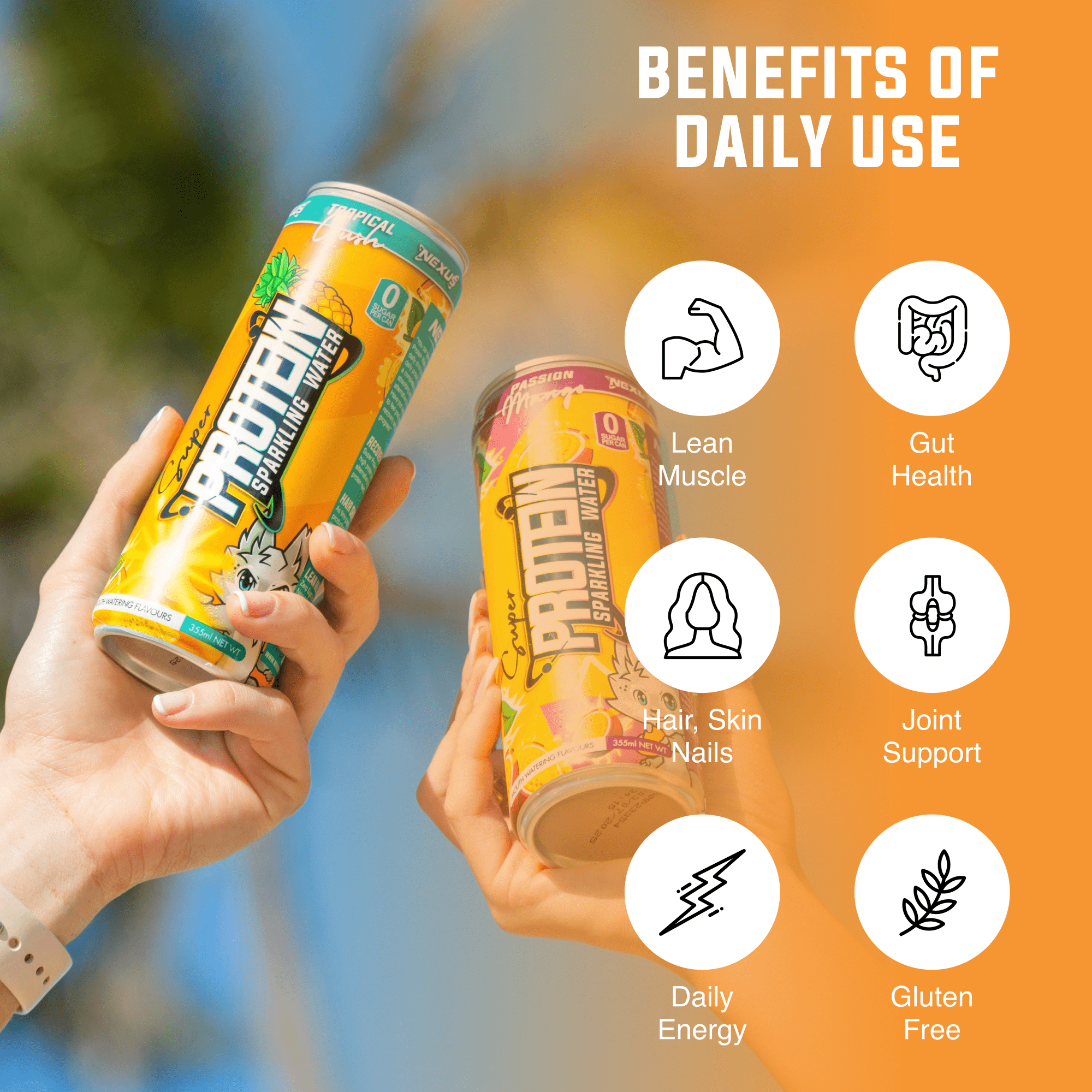 Sparkling Protein Water – 15.5g Collagen, Zero Sugar | Nexus – Nexus ...